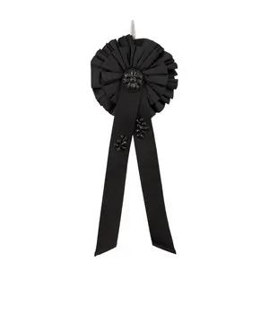 Simone Rocha Ribbon Rosette Embellished Nylon Coin Purse - Black