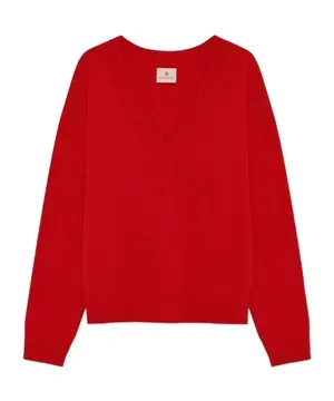 ANINE BING V-neck Knitted Sweater - Red