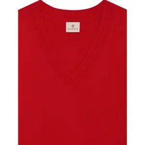 ANINE BING V-neck Knitted Sweater - Red