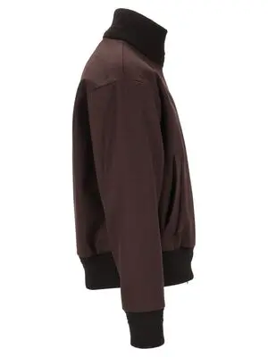 Barena Venezia Zip-up Bomber Jacket With High Collar And Ribbed Trim