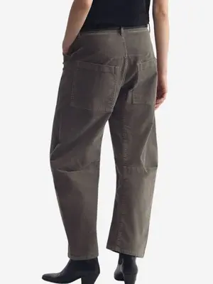 NILI LOTAN Shon Pleated Stretch Corduroy Trousers - Sage Ash