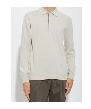 Eleventy Zip Polo Knitted Sweater