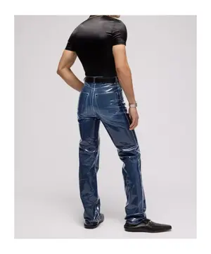 Gucci High-waisted Washed And Coated Jeans With Laminated Detailing