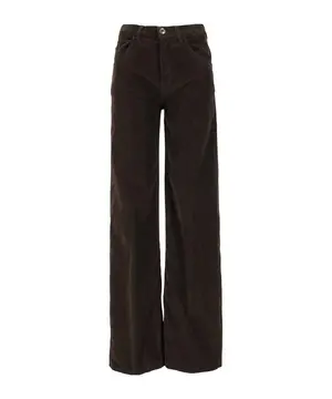 DONDUP Logo Patch Wide-leg Trousers
