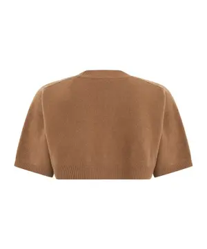 Elisabetta Franchi Cropped Knit Sweater With Chest Pocket