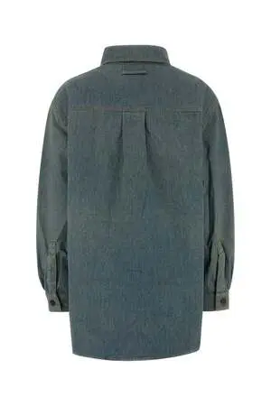 JEAN PAUL GAULTIER Oversized Face-print Denim Shirt - No