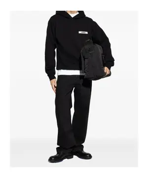 Jacquemus Long-sleeved Hoodie With Logo Detail - Black