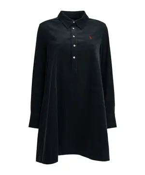 Polo Ralph Lauren Corduroy Embroidered Pony Shirt Dress - Navy