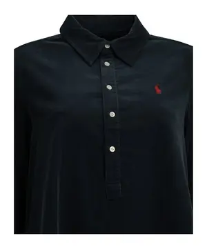 Polo Ralph Lauren Corduroy Embroidered Pony Shirt Dress