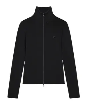 COURREGES Logo-embroidered Zip-up Cardigan