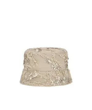 Brunello Cucinelli Sequin Embellished Bucket Hat - Beige