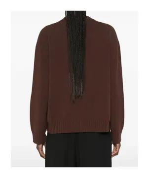 Fabiana Filippi Crewneck Jumper With Monili Chain Detail - Brown