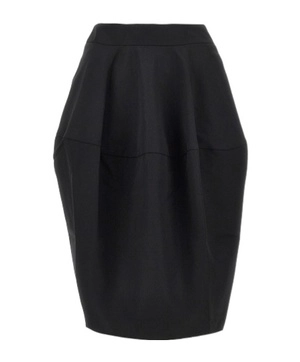 Jacquemus Solid Color Midi Skirt - Black