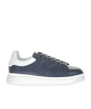 Emporio Armani Round Toe Lace-up Sneakers - No