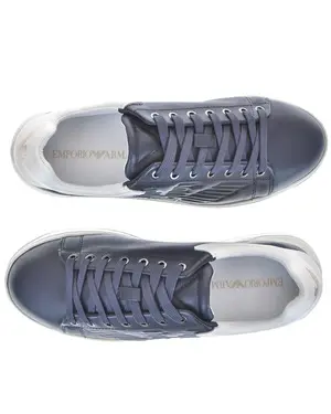 Emporio Armani Round Toe Lace-up Sneakers