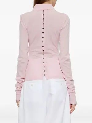 Jacquemus Merino Long Sleeve Polo - Light Pink
