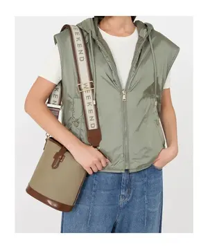 Max Mara Reversible Water-repellent Canvas Padded Gilet Kaki
