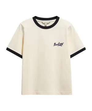 Barbour Short-sleeved T-shirt With Logo Detail - Off-white/navy