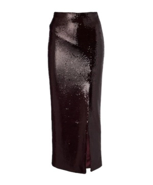 Roland Mouret Sequin Midi Skirt With Front Slit