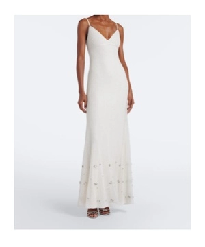 Roland Mouret Embellished V-neck Gown
