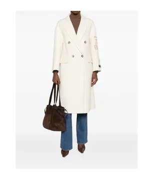 ERMANNO FIRENZE Floral Embroidered Double-breasted Coat