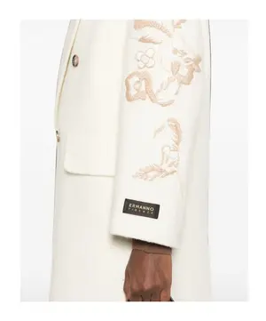 ERMANNO FIRENZE Floral Embroidered Double-breasted Coat