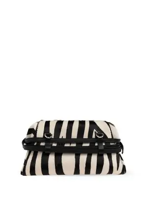 Moschino Zebra-print Leather Clutch Bag