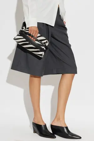 Moschino Zebra-print Leather Clutch Bag
