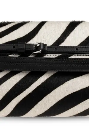 Moschino Zebra-print Leather Clutch Bag