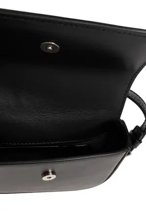 Palm Angels Flap Shoulder Bag With Logo Detail - Black