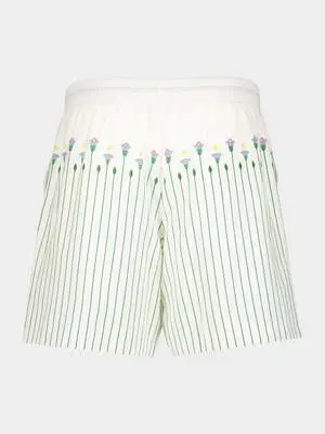 Casablanca Floral Stripe Athletic Shorts