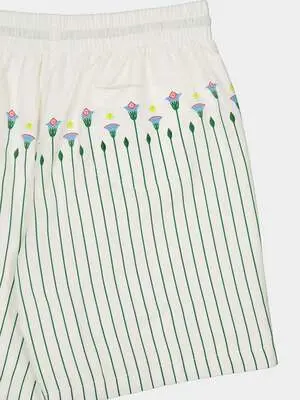 Casablanca Floral Stripe Athletic Shorts