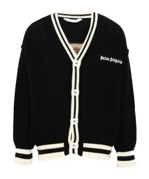 Palm Angels Embroidered Bear Motif Cardigan