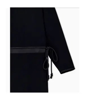 Emporio Armani Midi Dress In Techno Cady With Drawstring Waist