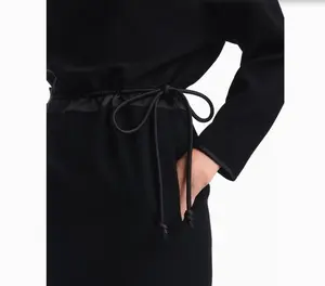 Emporio Armani Midi Dress In Techno Cady With Drawstring Waist