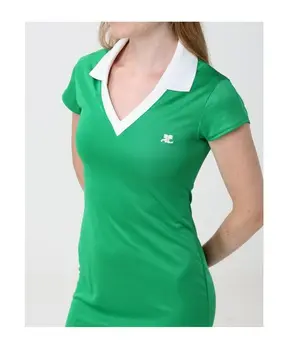 COURREGES Courrèges Contrast Collar Polo Dress