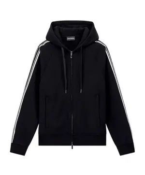 Emporio Armani Zip-up Drawstring Hoodie