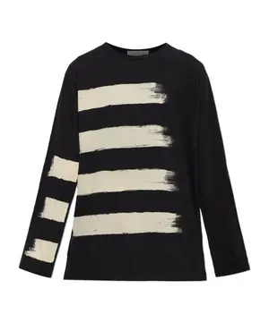 Yohji Yamamoto Crew Neck Long-sleeved T-shirt - Black