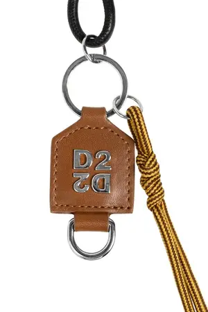Dsquared2 Leather Geometric Logo Keychain