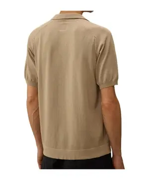 C.P. COMPANY Open Collar Knitted Polo Shirt