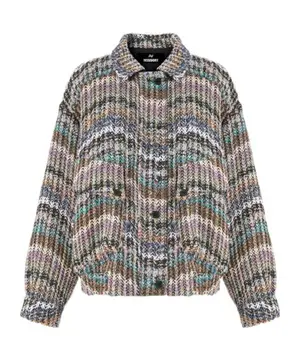 Missoni Chevron Knit Sequined Bomber Jacket
