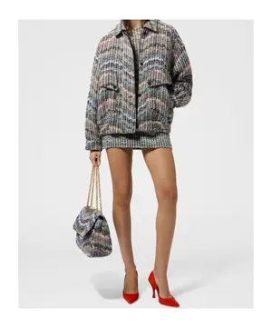 Missoni Chevron Knit Sequined Bomber Jacket