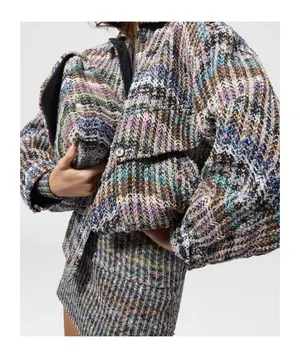 Missoni Chevron Knit Sequined Bomber Jacket