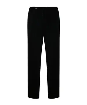 Giorgio Armani Pleated Velvet Tailored Trousers - Blue