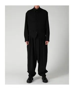 Yohji Yamamoto Wool Gabardine Vest Layered Blouse