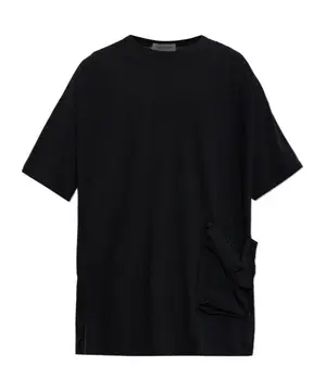 Yohji Yamamoto Oversized Draped Pocket T-shirt - Black