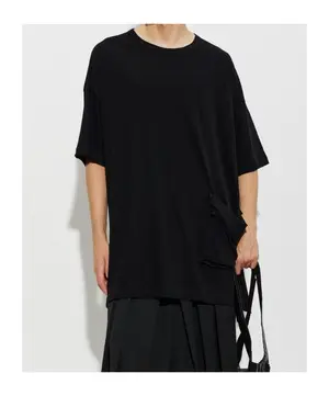 Yohji Yamamoto Oversized Draped Pocket T-shirt - Black