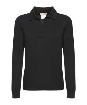 GRAN SASSO Long-sleeved Knitted Polo Shirt