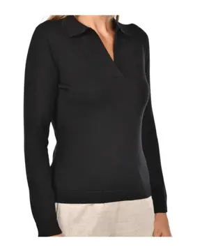 GRAN SASSO Long-sleeved Knitted Polo Shirt