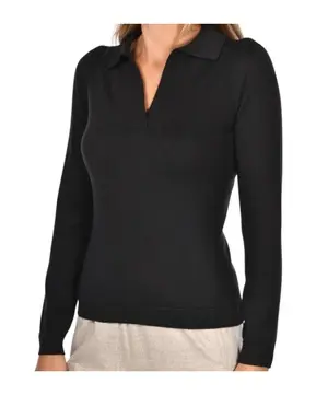 GRAN SASSO Long-sleeved Knitted Polo Shirt